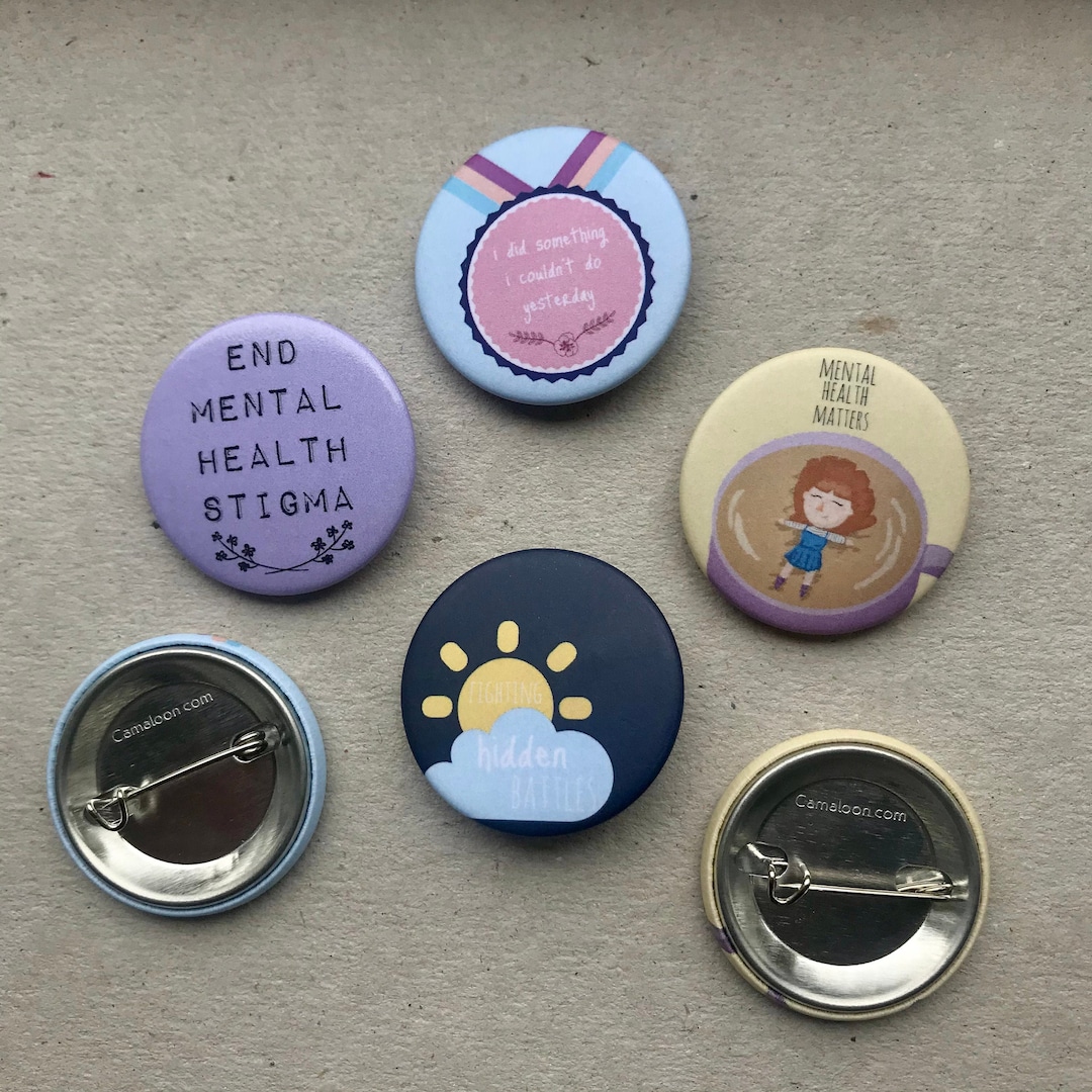 Mental Health Awareness Button Badges 32mm - Etsy
