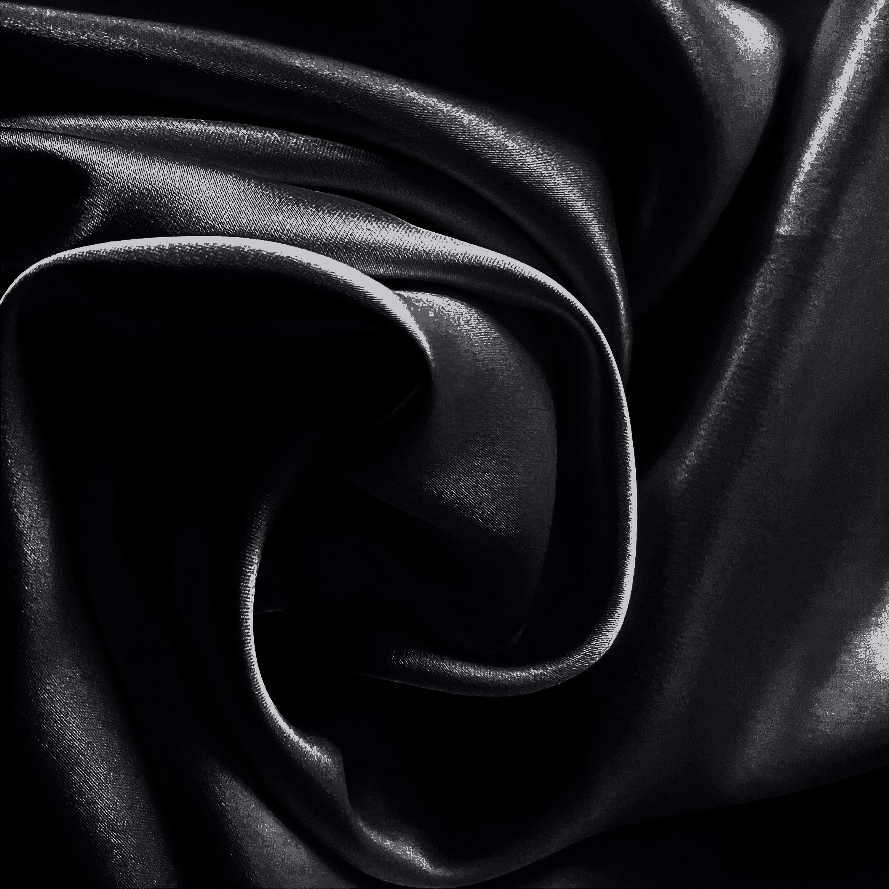 STRETCH Real Silk 20 Momme Mulberry Silk Charmeuse Fabric BLACK 95/5 ...