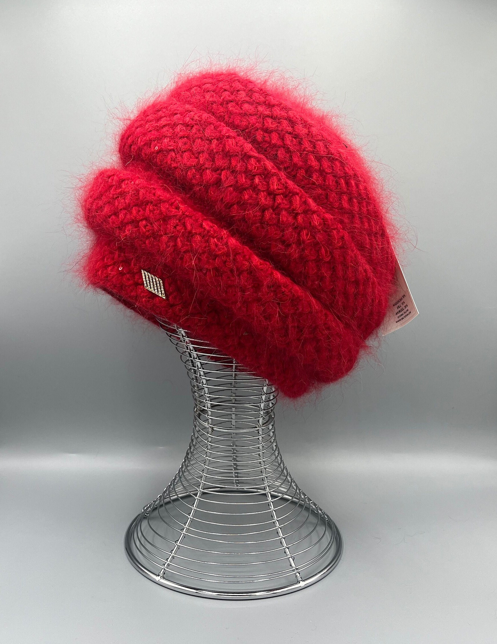 Fluffy Angora Cap Knit Women Winter Hat Christmas Gift for Daughter ...