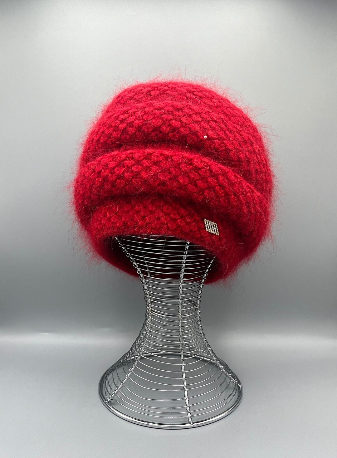 Fluffy Angora Cap Knit Women Winter Hat Christmas Gift for Daughter ...