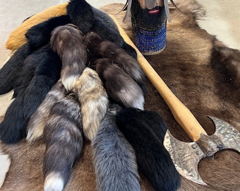 Silver Fox Fur Tails Set of Five - Etsy