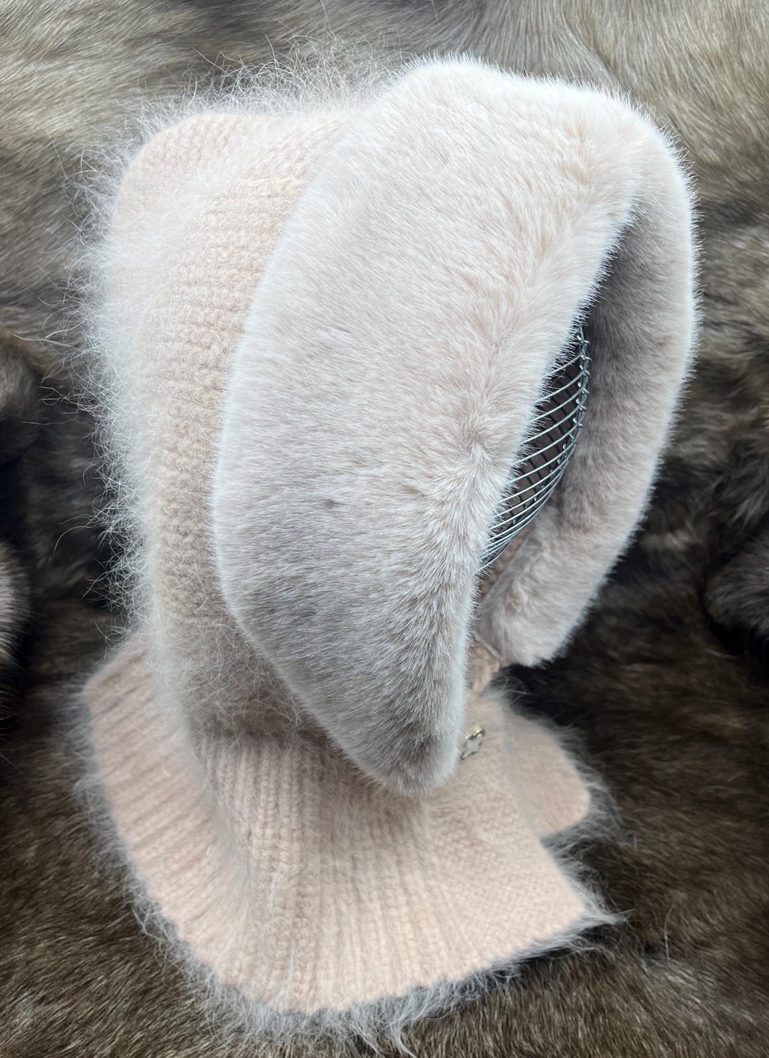 ANGORA KNIT HOOD | Fluffy Wool Hood | Versatile Balaclava | Balaclava ...