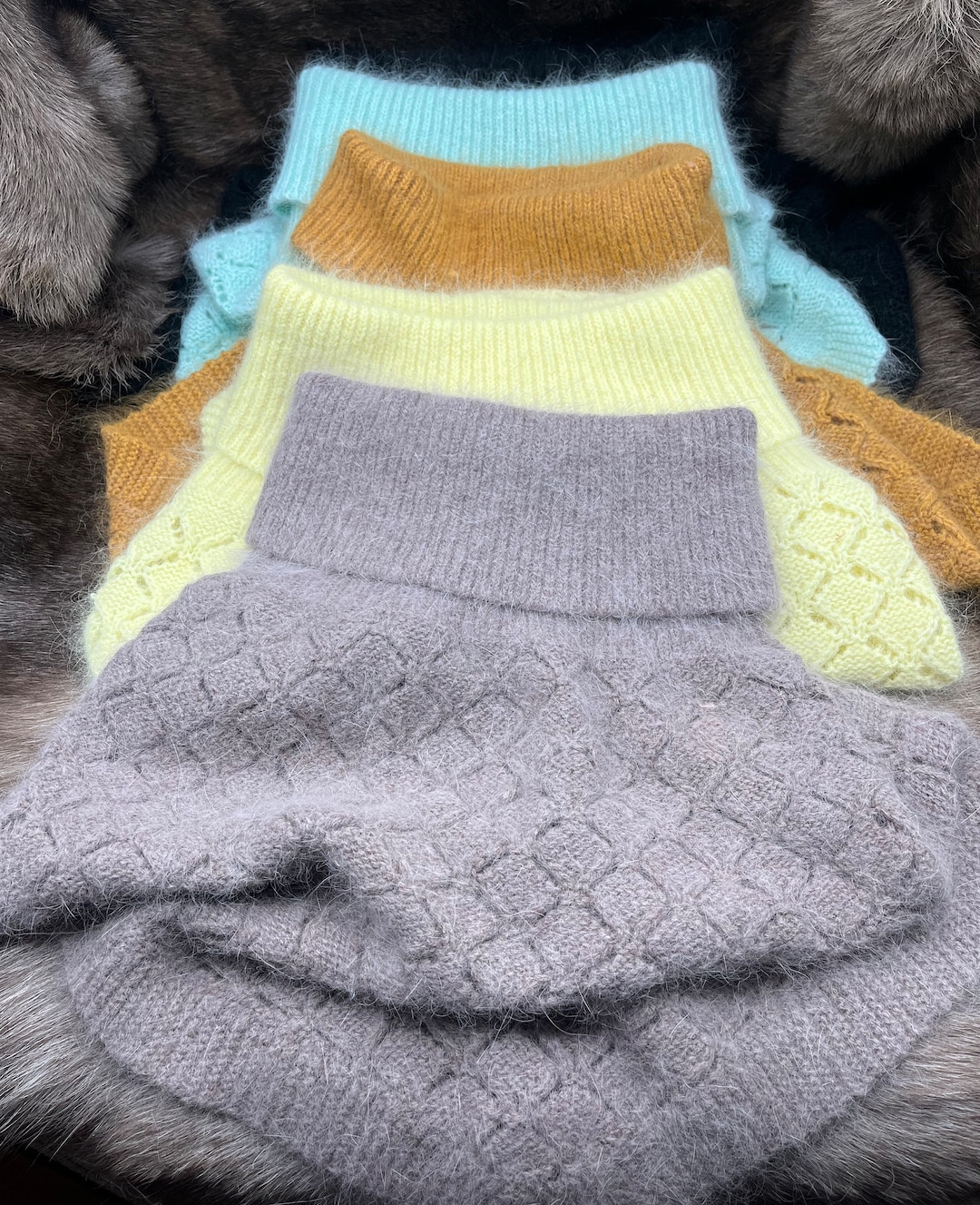 FLUFFY ANGORA SCARF | Women Knit Wrap | Wool Fall Winter Wrap | Warm ...