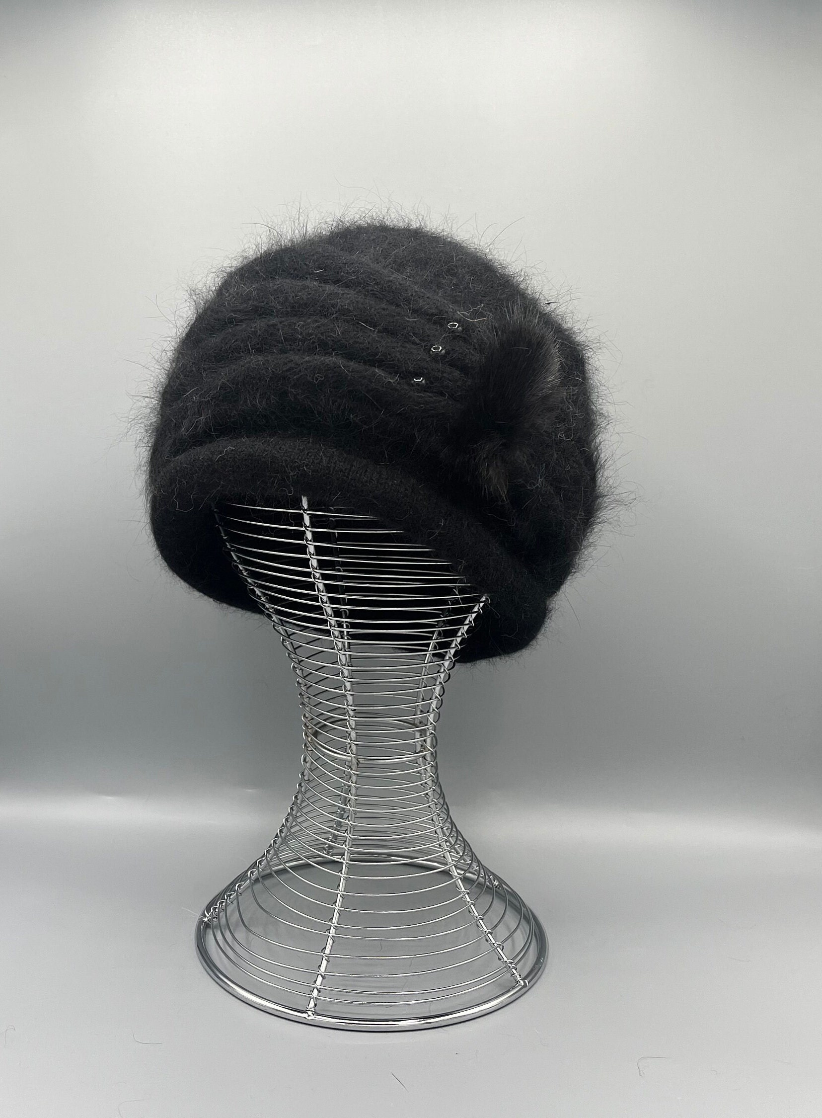 Fluffy Angora Cap Knit Women Winter Hat Christmas Gift for Daughter ...