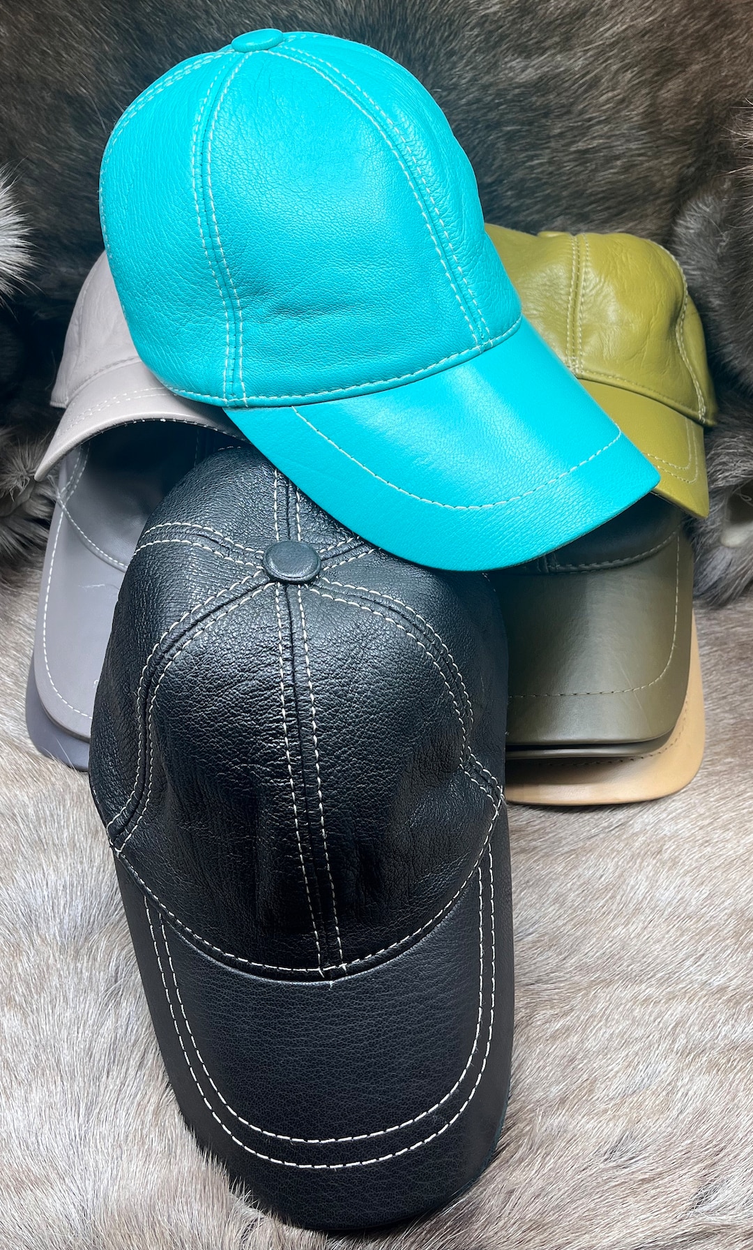Leather Baseball Cap | Hatsquare Baseball Cap | Woman Leather Hat ...