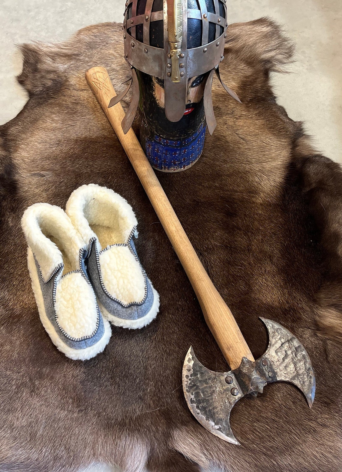 SHEEP WOOL SLIPPERS | Sheepskin Slippers | Non Slip Shoes | Natural ...
