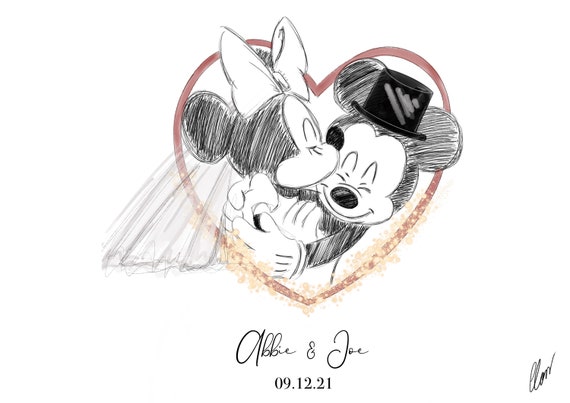 Mickey Mouse And Minnie Mouse Wedding Drawing