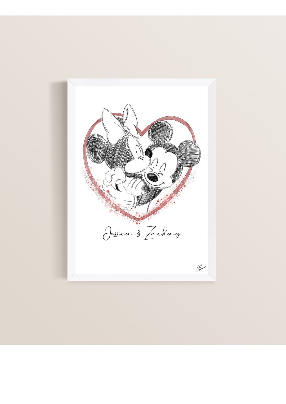 Mickey & Minnie Mouse, Disney Print, Gifts for Her, Wall Art, Home ...