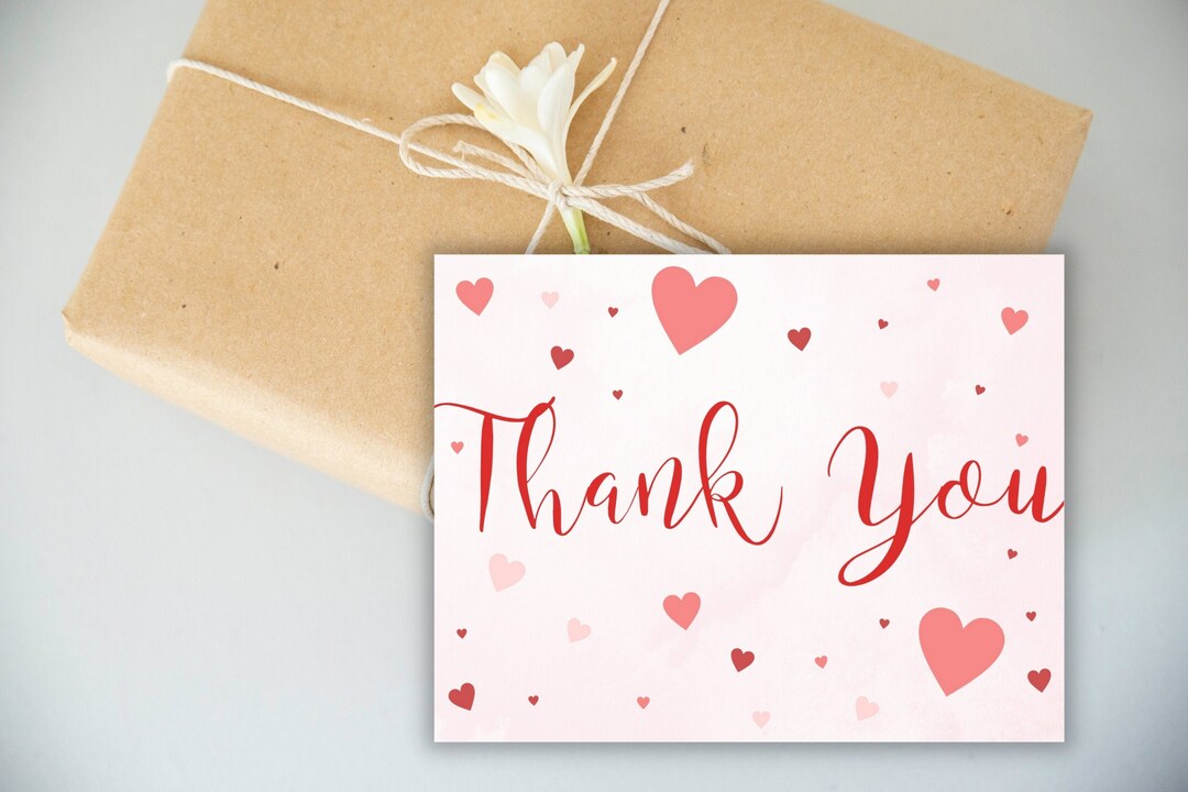 Red Hearts 1st Birthday Thank You Note Card - One is Sweet Tent Fold ...