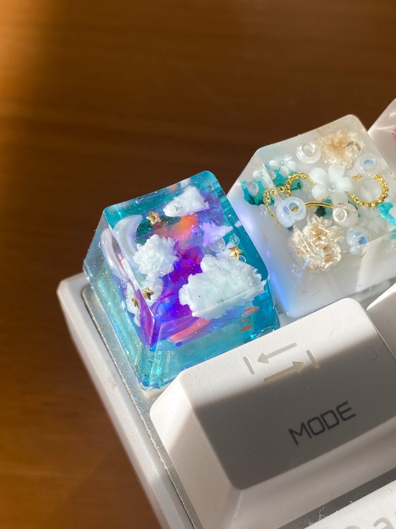 Cloud Sky Keycap, Custom Keycap, Resin Keycap, Keycap Set, Artisan ...
