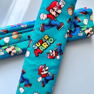 Mario Seat Belts Cover Mario Bros Papped Strap Cover Soft Seat Belt ...