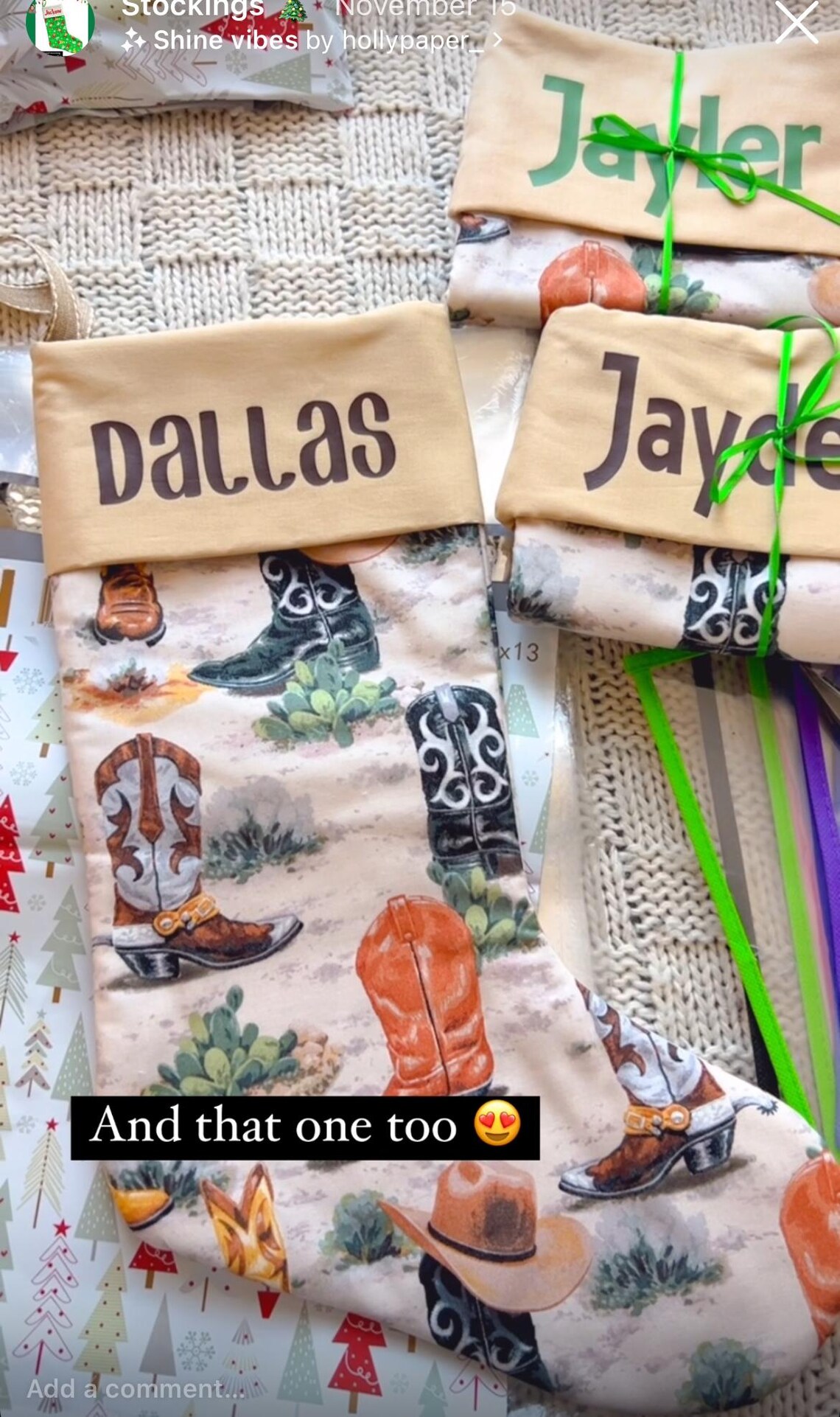 Cowboy Boots Christmas Stockings, Personalized With Name , Gift Ideas ...
