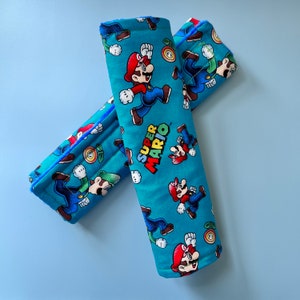 Mario Seat Belts Cover Mario Bros Papped Strap Cover Soft Seat Belt ...