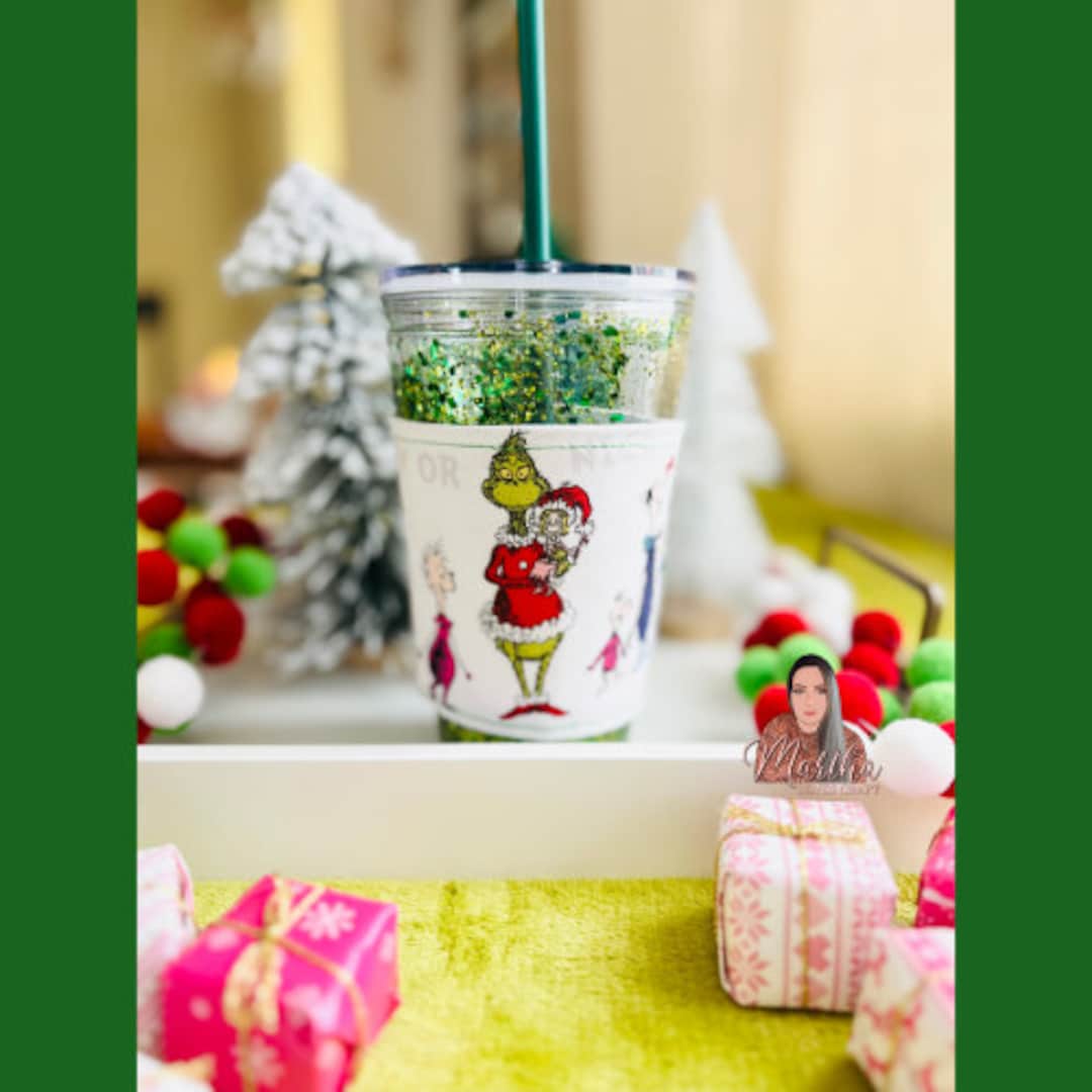 Mr.grinch Cozy Cold Cup Sleeves| Christmas Gift| Iced Coffee Lover ...