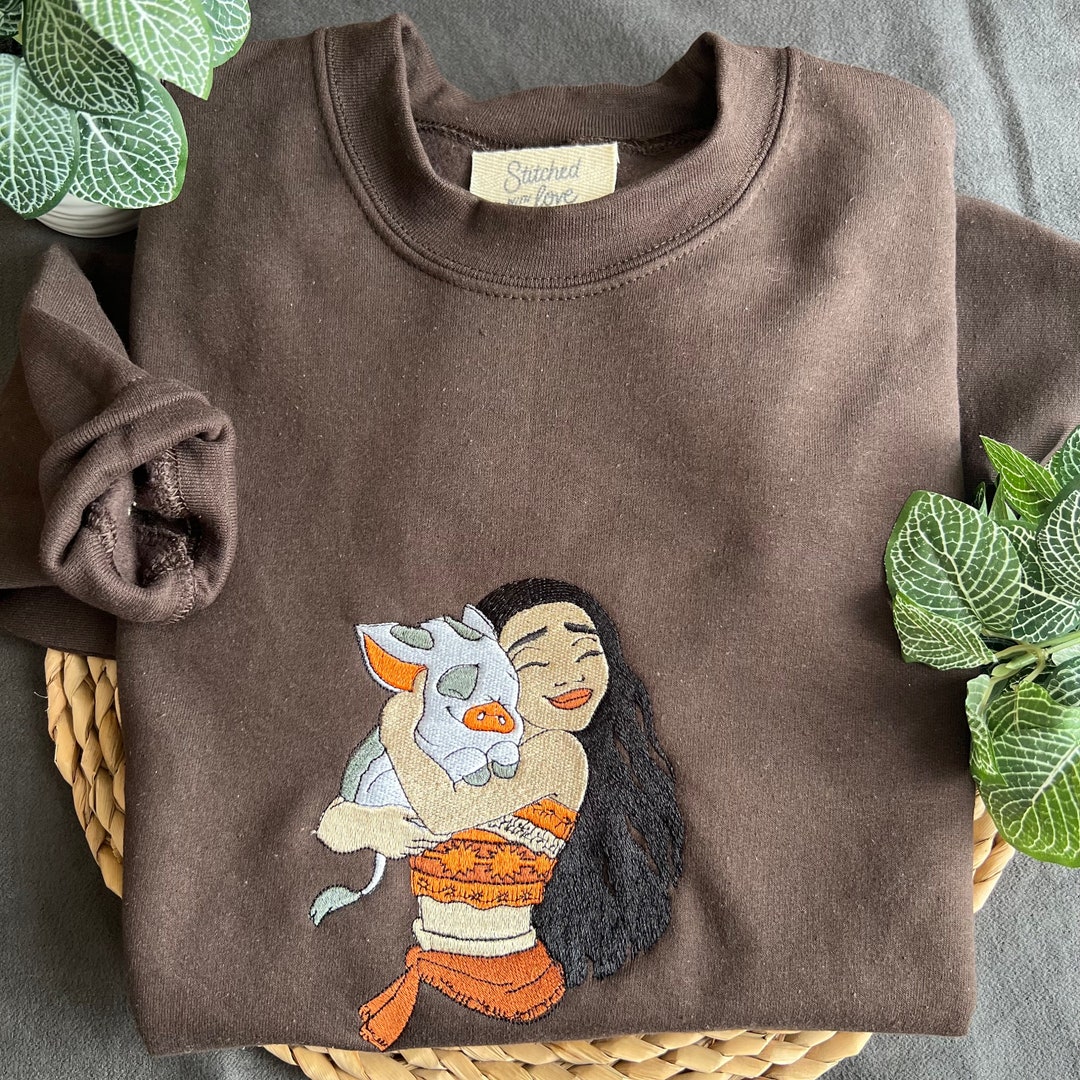 Moana Embroidered Crew Neck , Sweatshirt, Disney Trip Sweater - Etsy