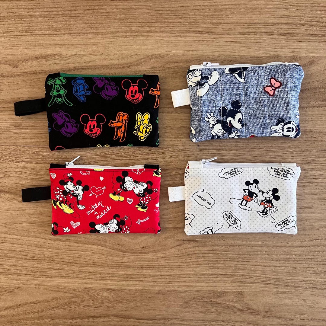 Mickey and Minnie Coin Purses , Disney Inspired, Zipper Coin Purse ...