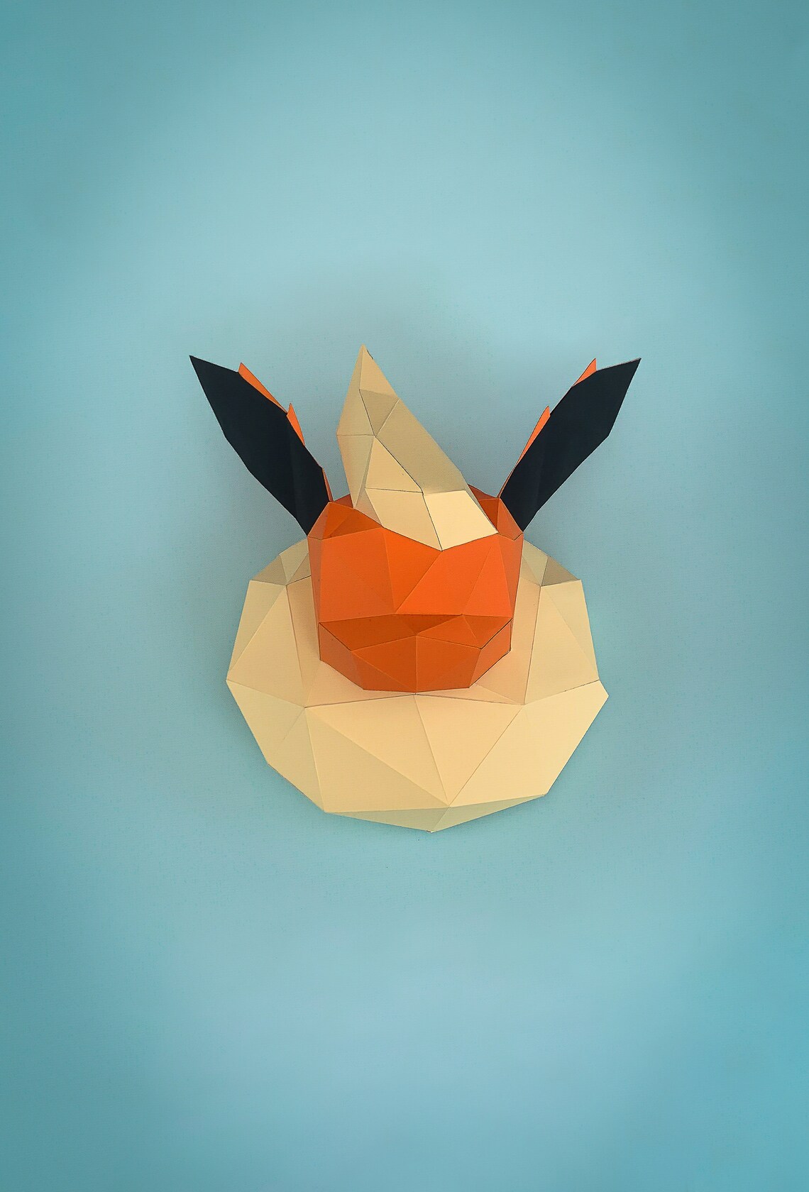 Low Poly 3D Flareon Head Papercraft, Pokemon - Eeveelution - Etsy