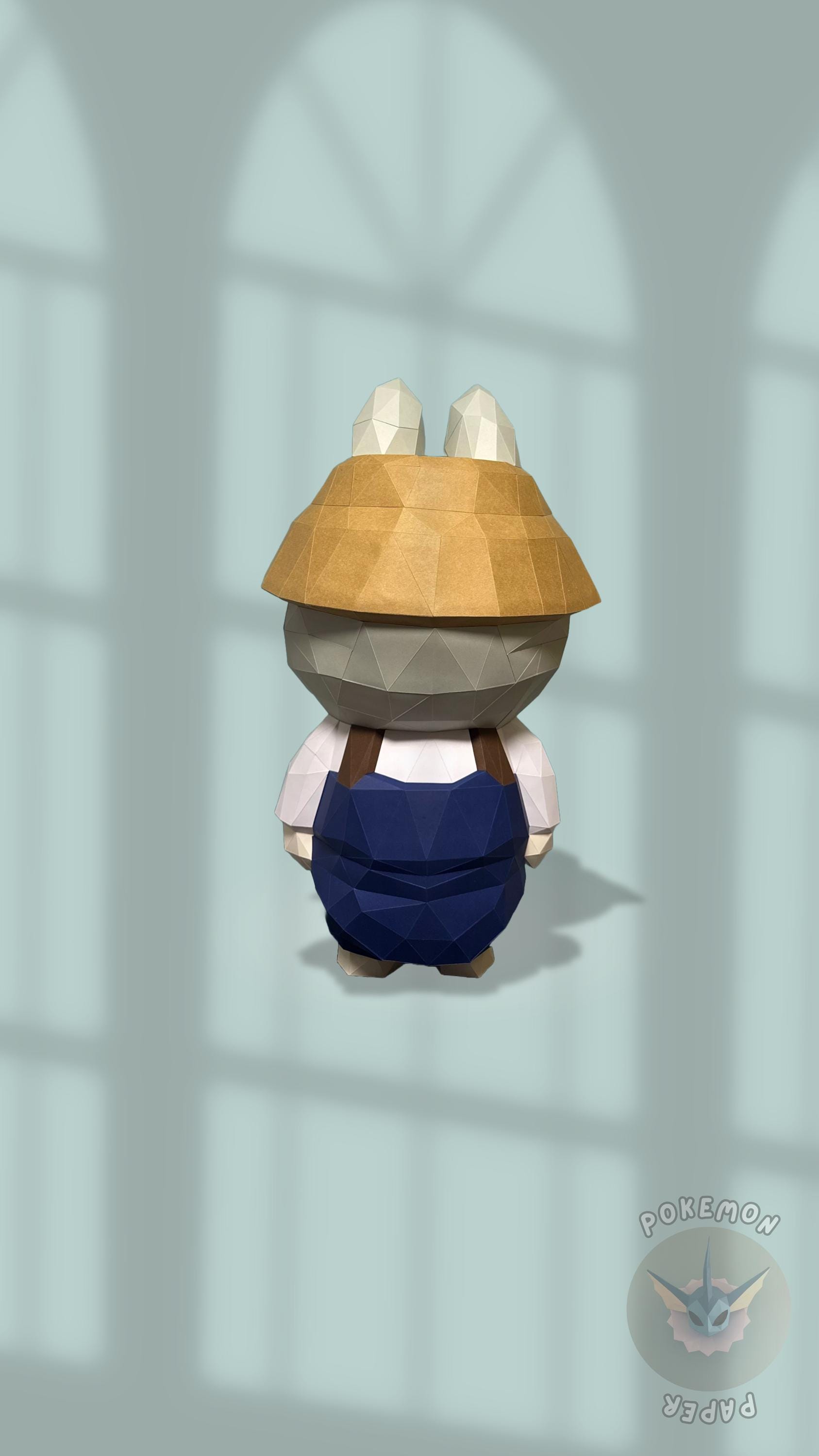 Labubu Papercraft Lowpoly Printable PDF Template DIY Labubu Fall in ...