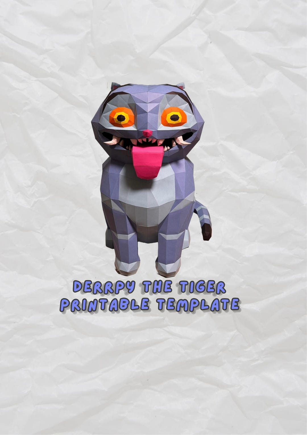 Derpy Tiger Kpop Demon Hunters Papercraft 3D Derpy Printable Template ...