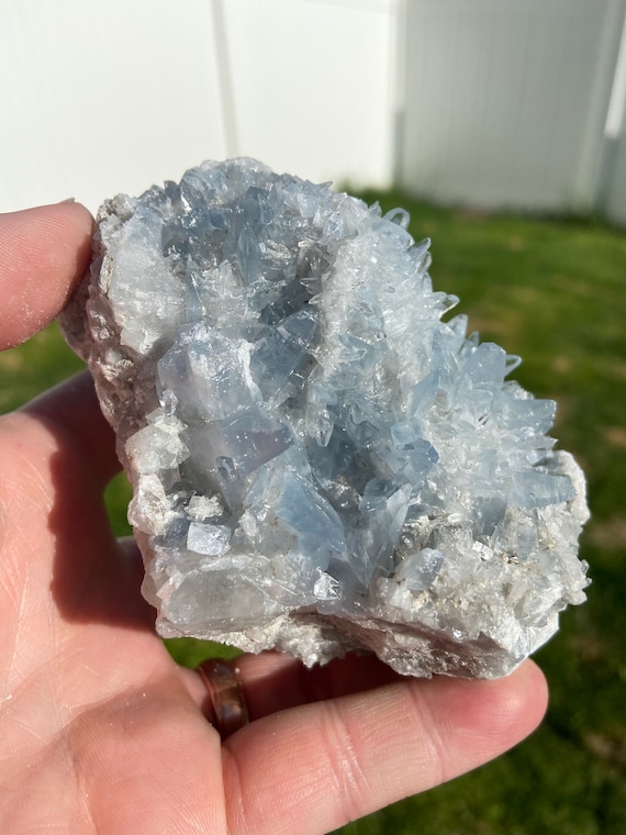 3.6-inch Celestite Crystal Cluster Sakoany Mahajanga | Etsy