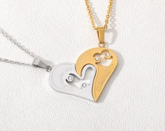 Split Heart Necklace - Etsy
