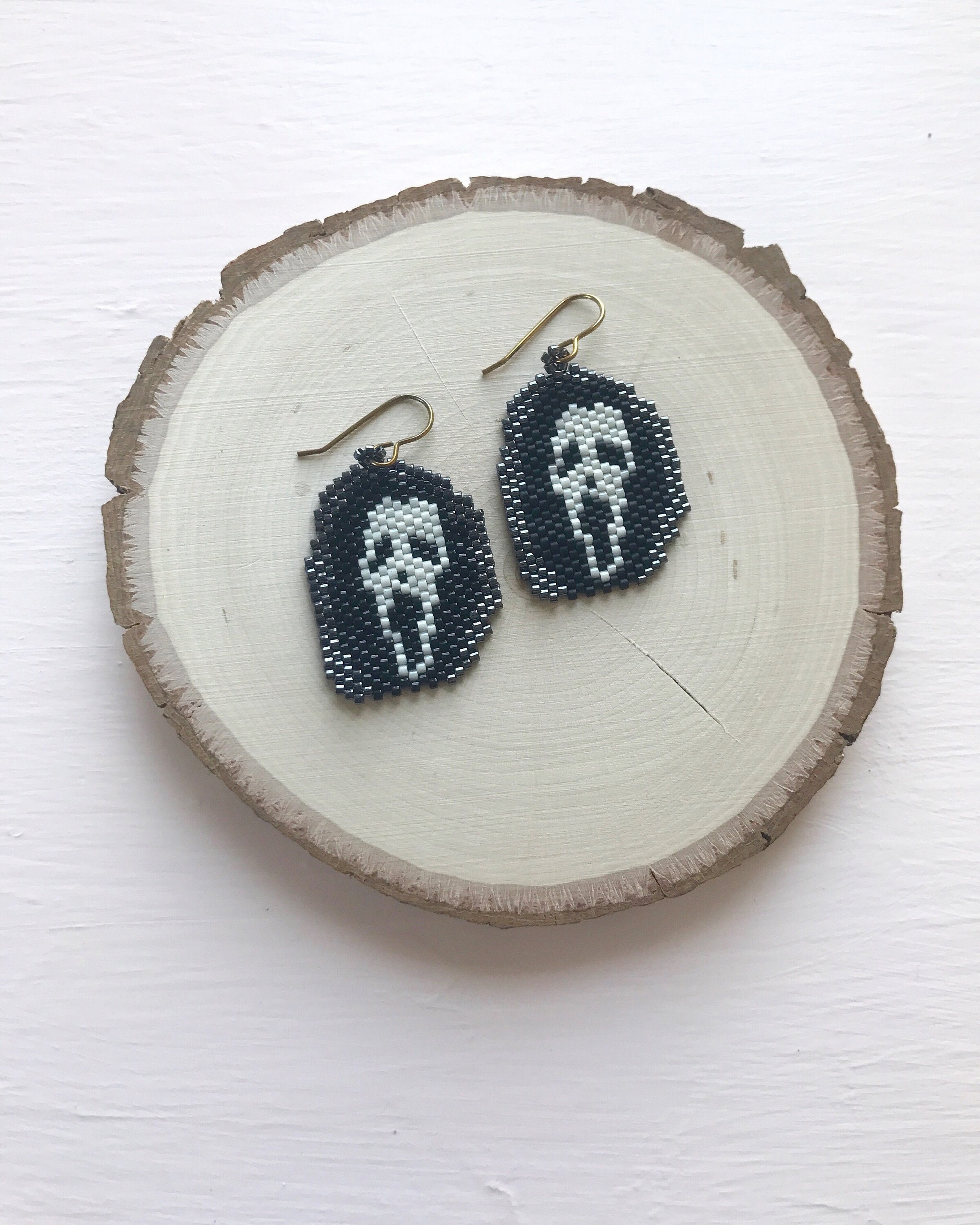 Scream Beaded Glass Earrings - Etsy