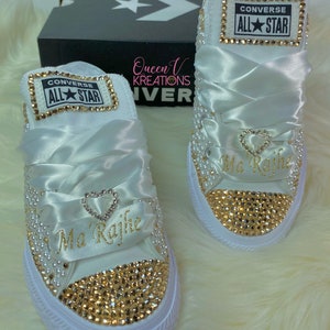 Youth Champagne Bling Converse•birthday Converse•bridal Sneakers•bling ...