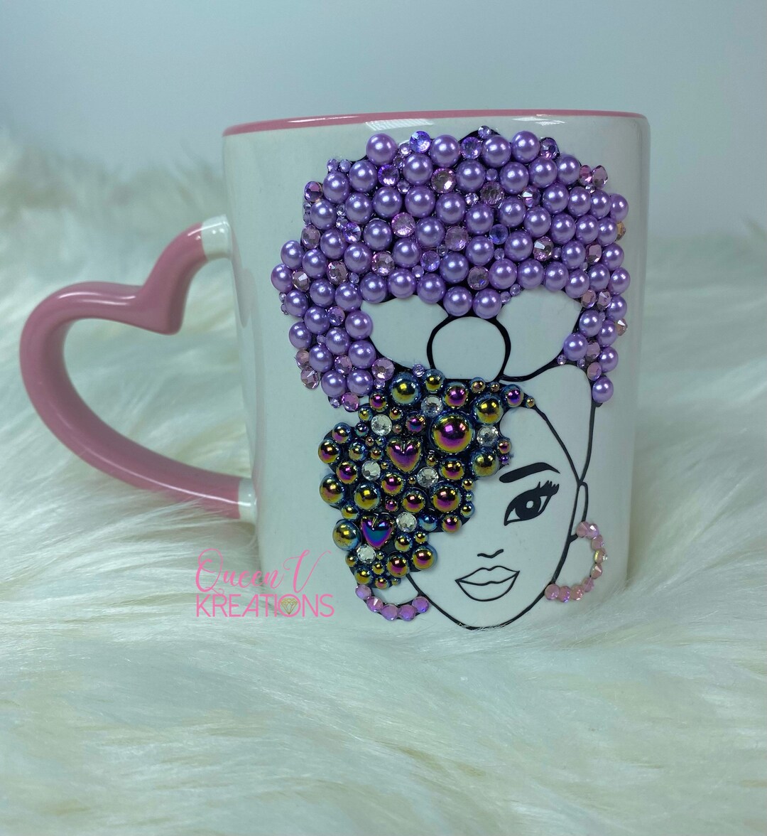 Monique Heart Handle Mug bling Mugsassyafrican American Woman Bling Mug ...