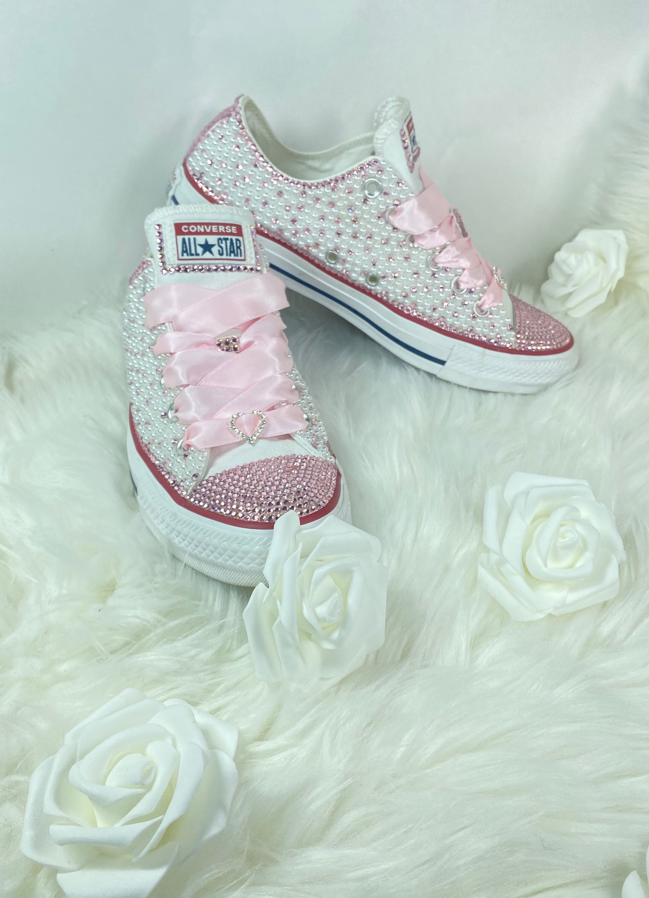 Pink Bling Converse-wedding Converse-bridal Sneakers-chucks | Etsy