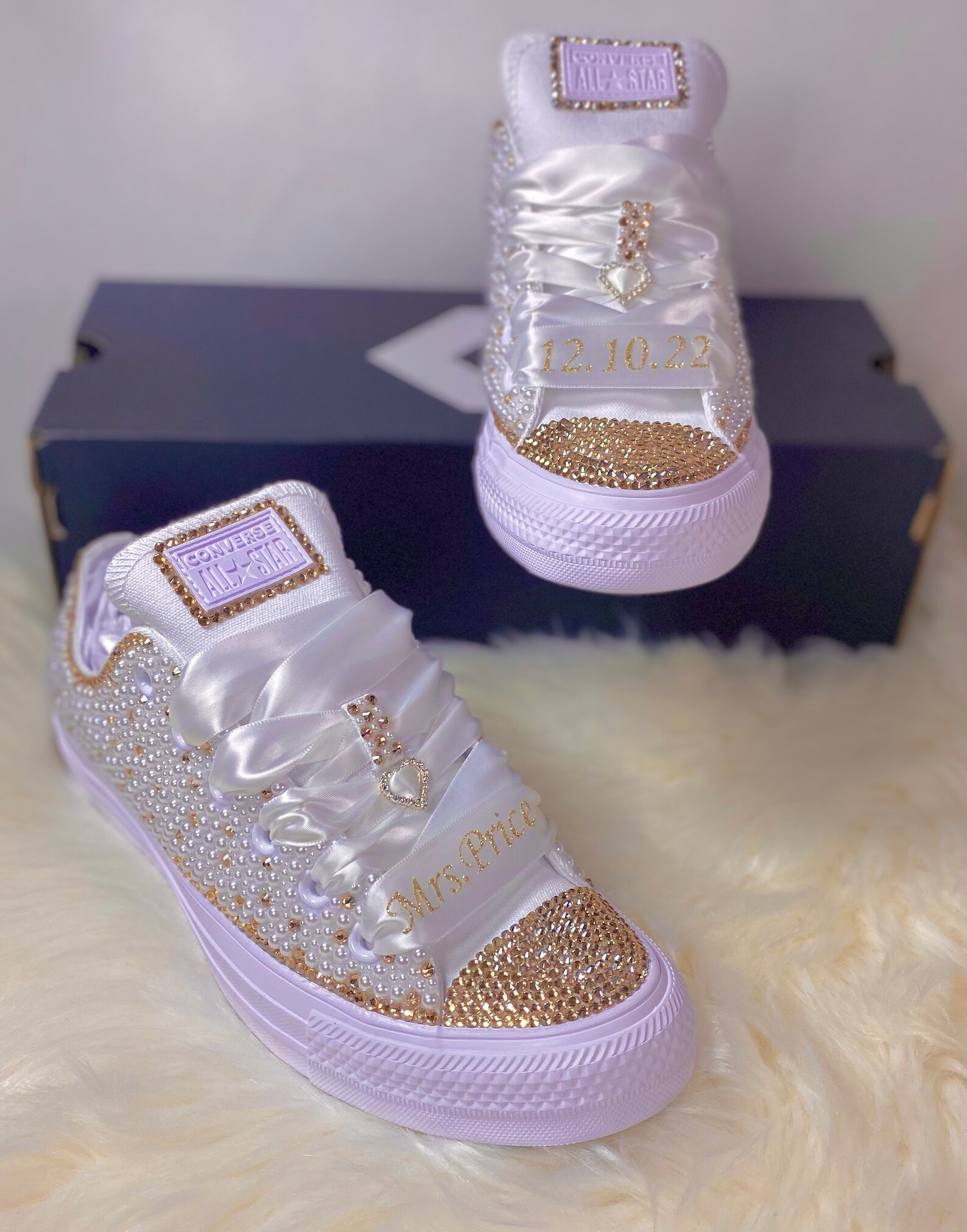 Champagne Bling Converse-wedding Converse-bridal Sneakers-chucks and ...