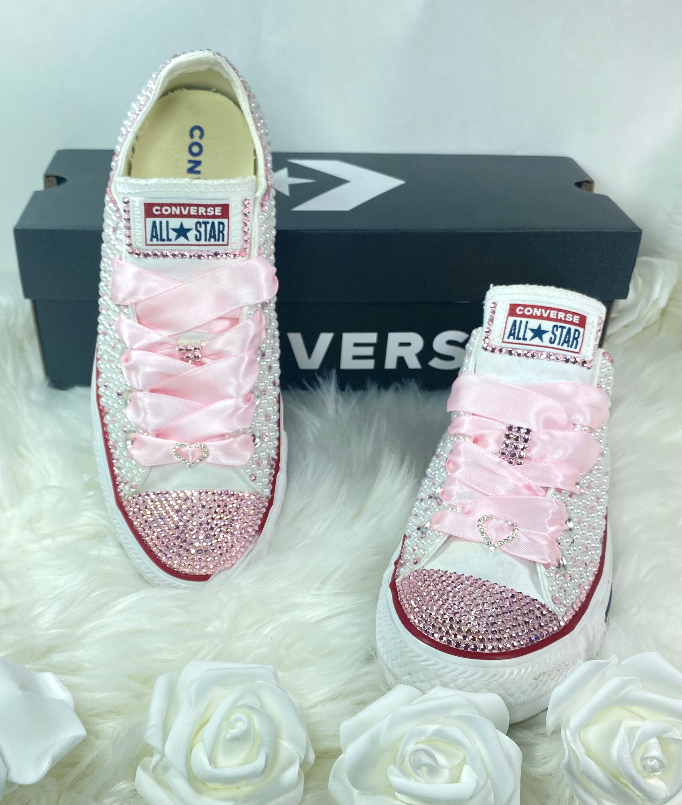 Pink Bling Converse-wedding Converse-bridal Sneakers-chucks | Etsy