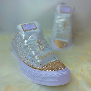 Champagne Bling Converse-wedding Converse-bridal Sneakers-chucks and ...