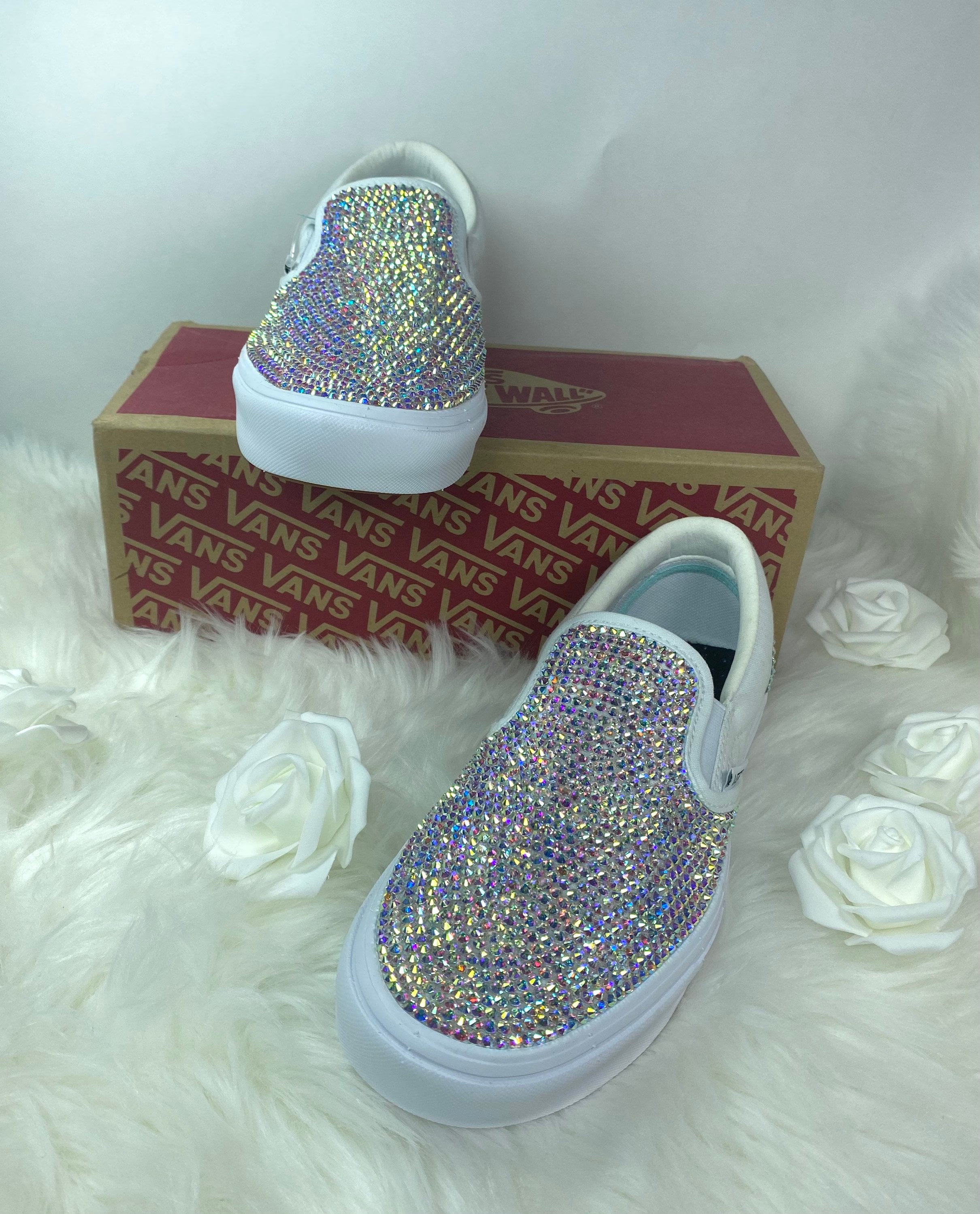 Full Bling Slip on Vanscustom Bling Vanswedding Vanswedding | Etsy