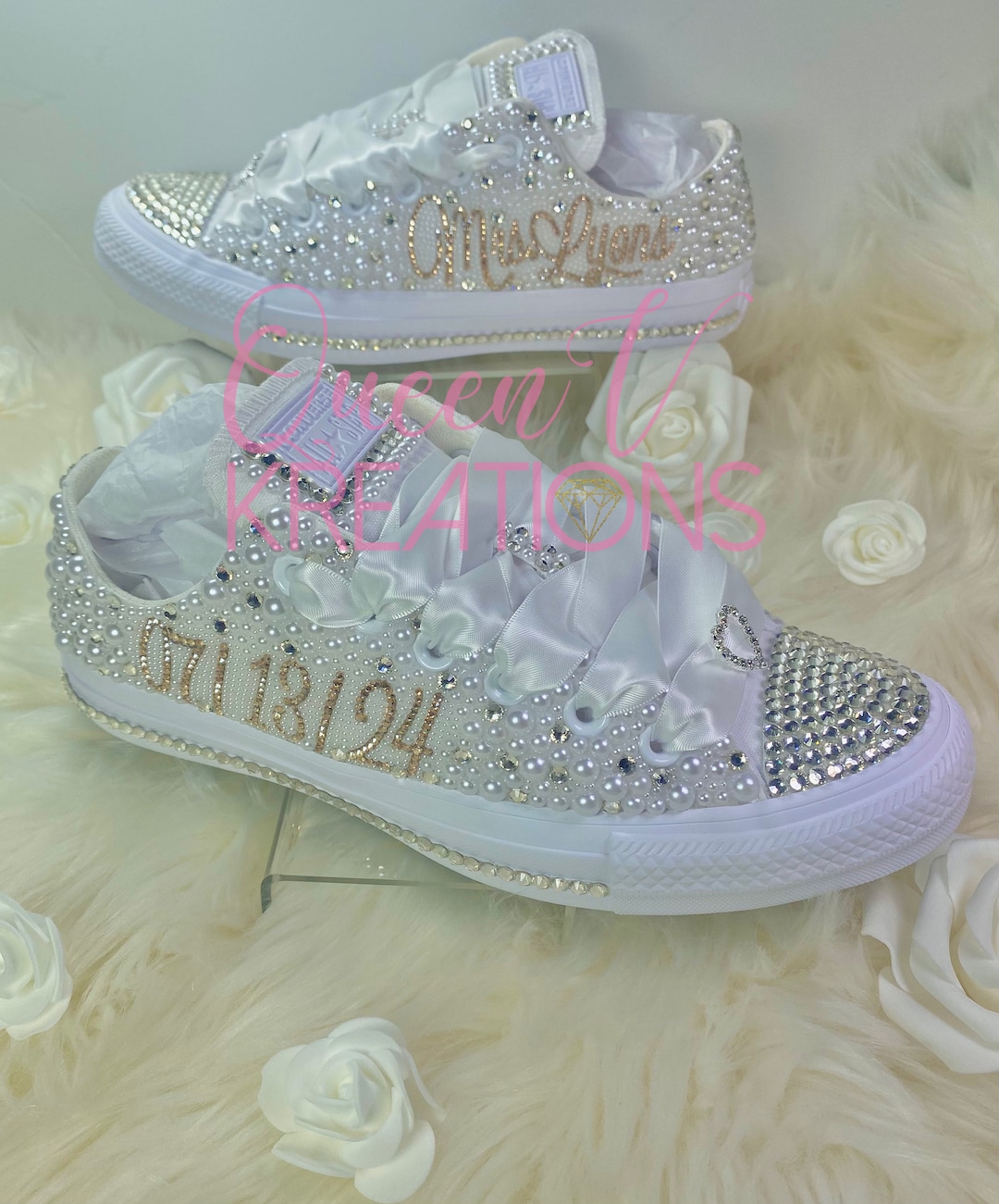 Champagne Bling Converse-wedding Converse-bridal Sneakers-chucks and ...