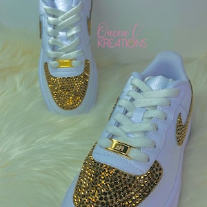 Gold Bling Air Force1 •custom Bling Nikes•custom Air Force 1• - Etsy