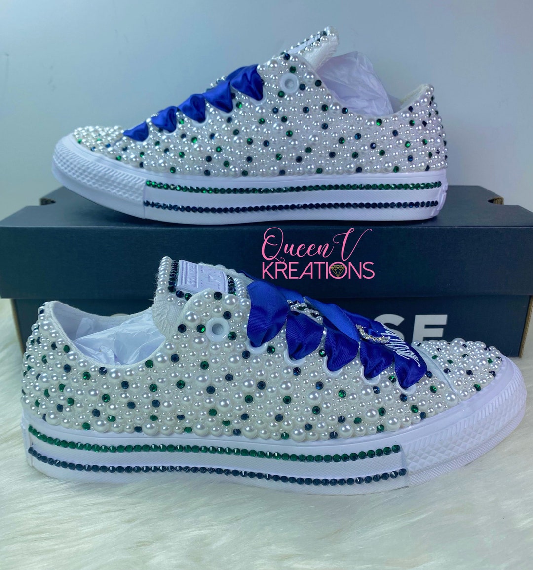 Bling Converse-wedding Converse-bridal Sneakers-chucks and Pearls-bling ...