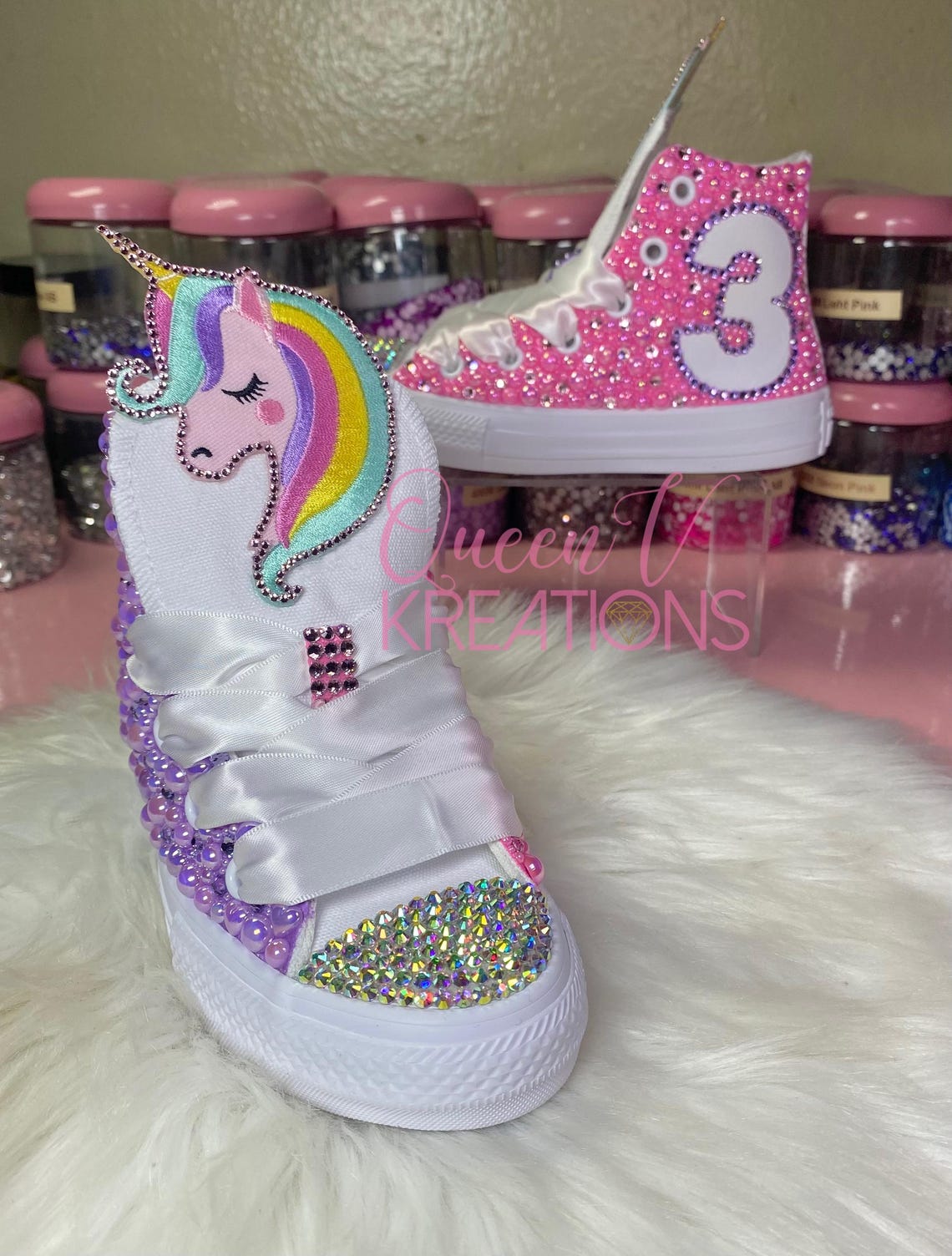 Unicorn Bling Converse-birthday Converse-custom Sneakers-bling Chuck ...