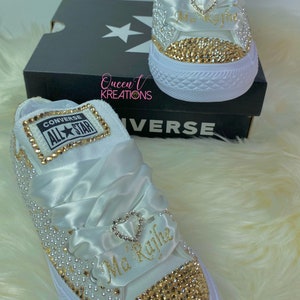 Youth Champagne Bling Converse•birthday Converse•bridal Sneakers•bling ...