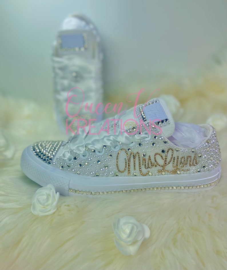 Champagne Bling Converse-wedding Converse-bridal Sneakers-chucks and ...