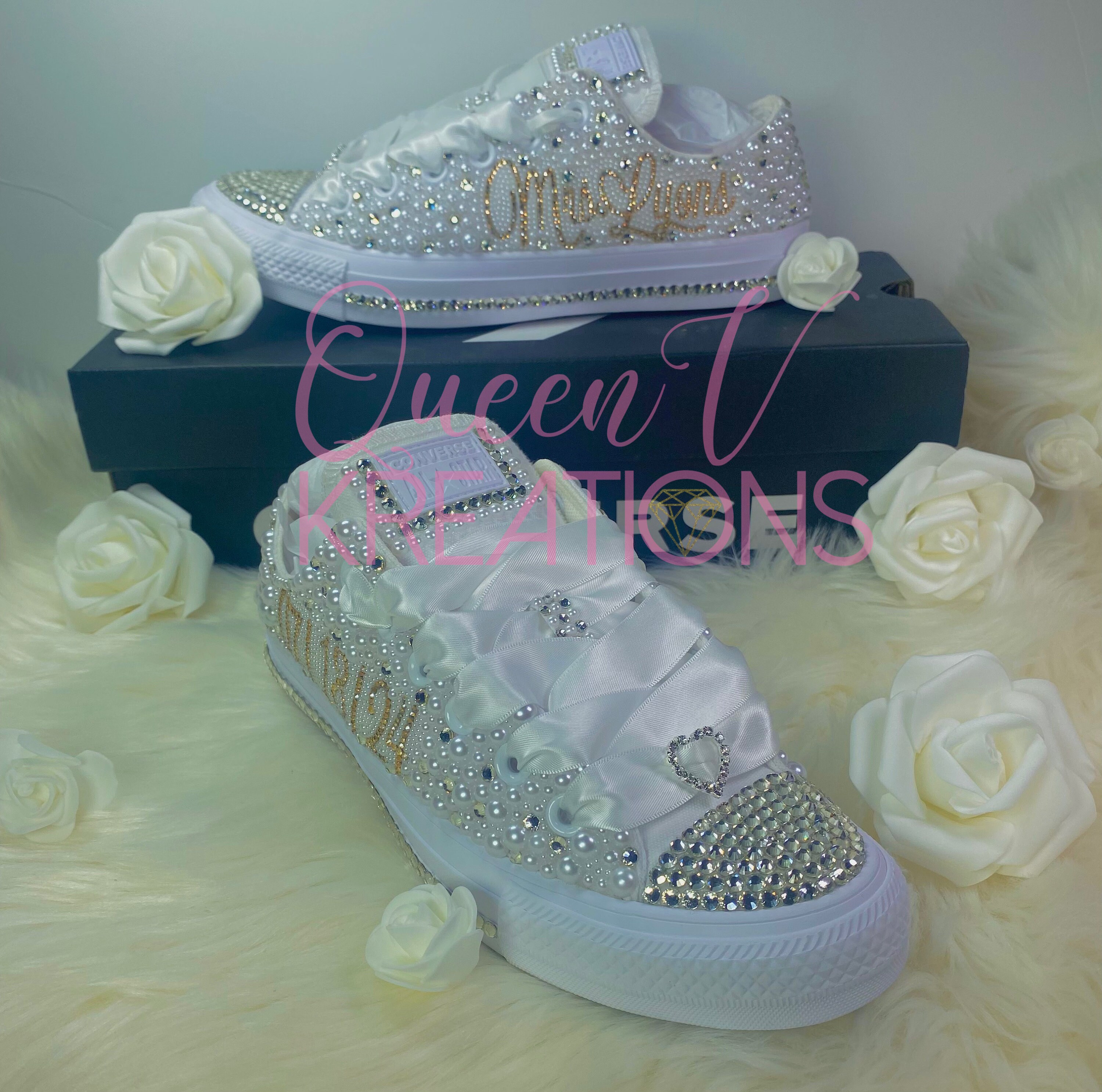 Champagne Bling Converse-wedding Converse-bridal Sneakers-chucks and ...