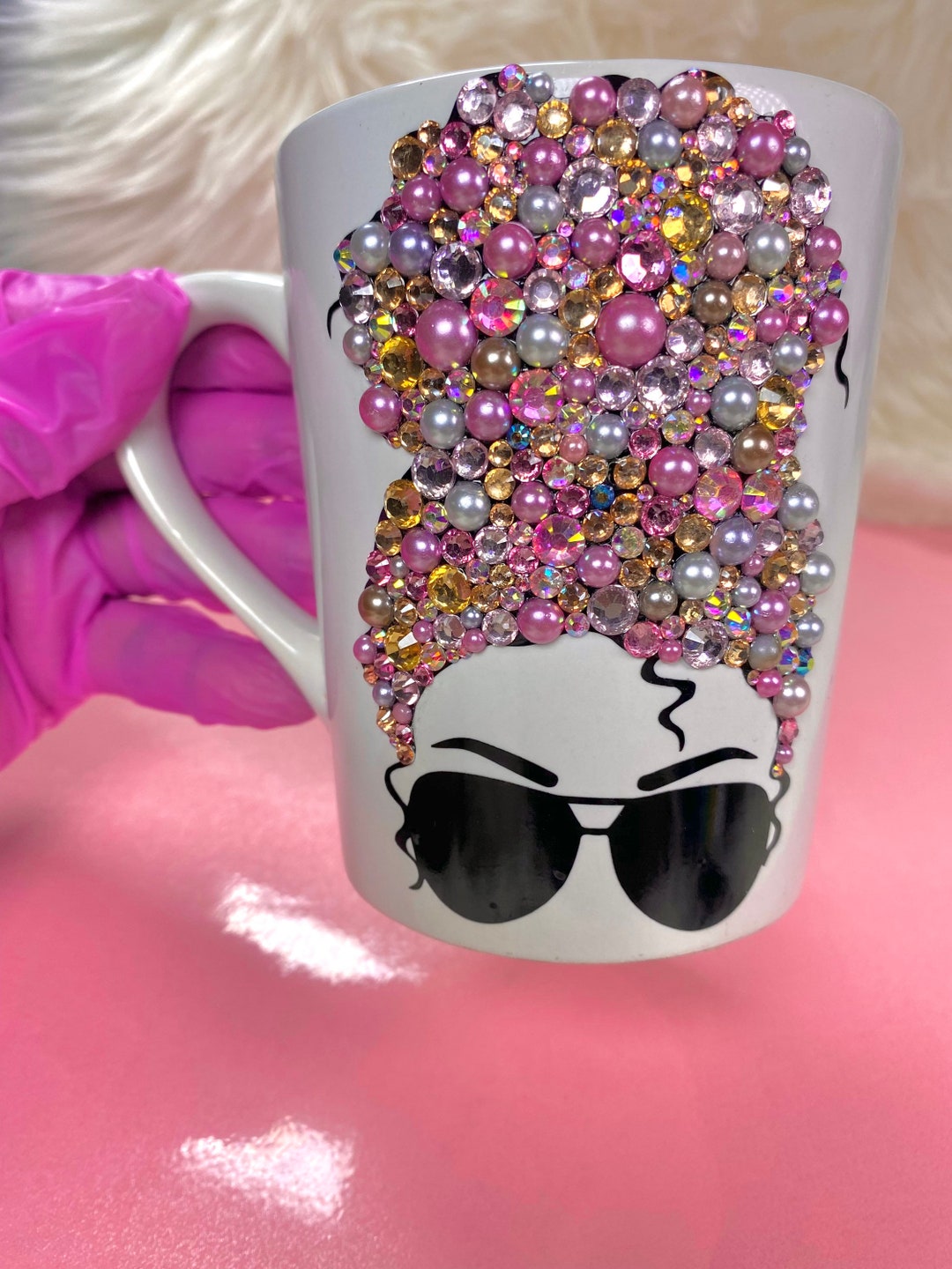 Pink Shady Messy Bun•bling Mug•sassy Diva Mug•african American Woman ...