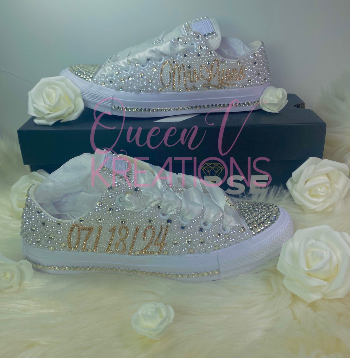 Champagne Bling Converse-wedding Converse-bridal Sneakers-chucks and ...