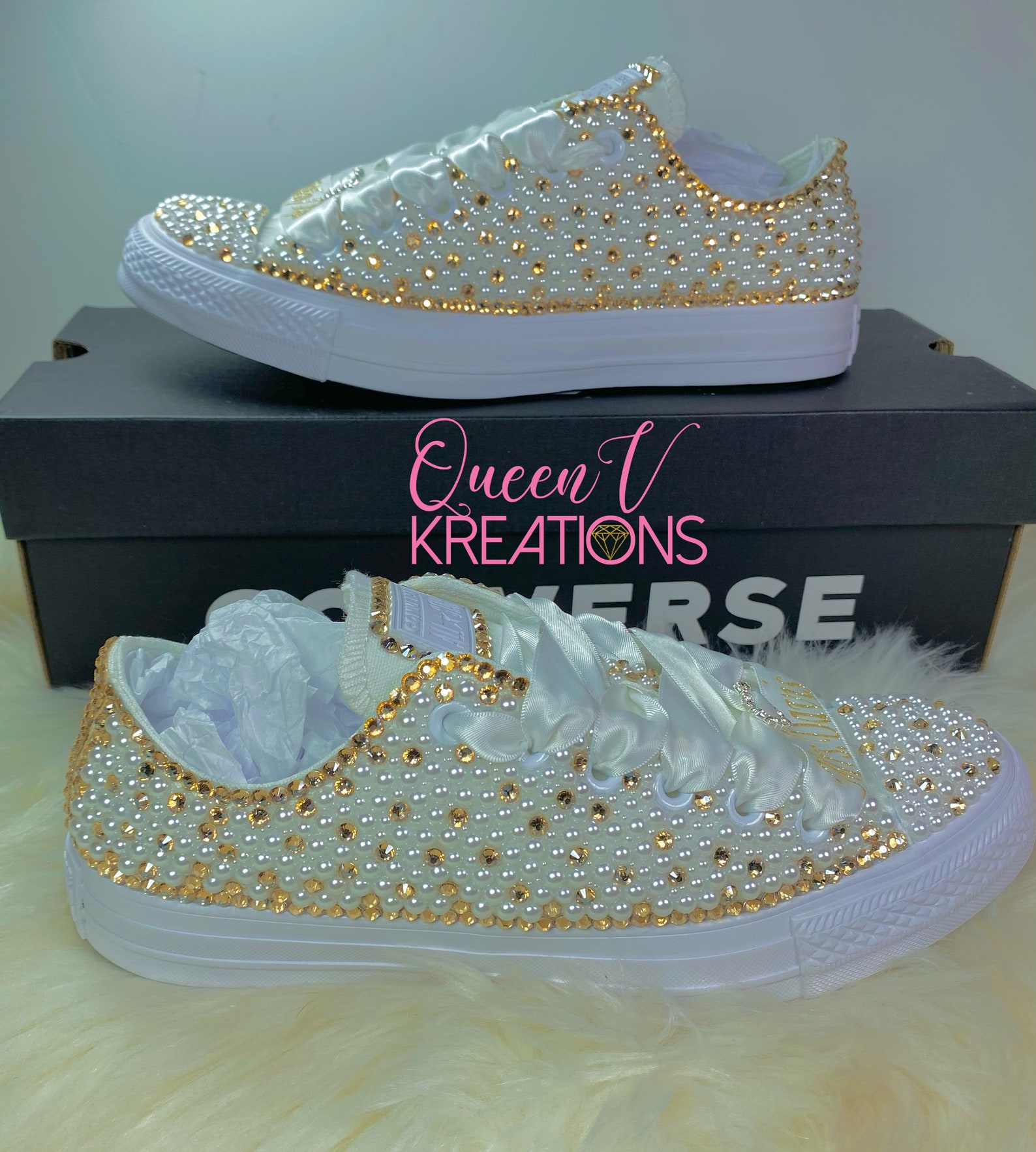 Champagne Bling Converse-wedding Converse-bridal Sneakers-chucks and ...