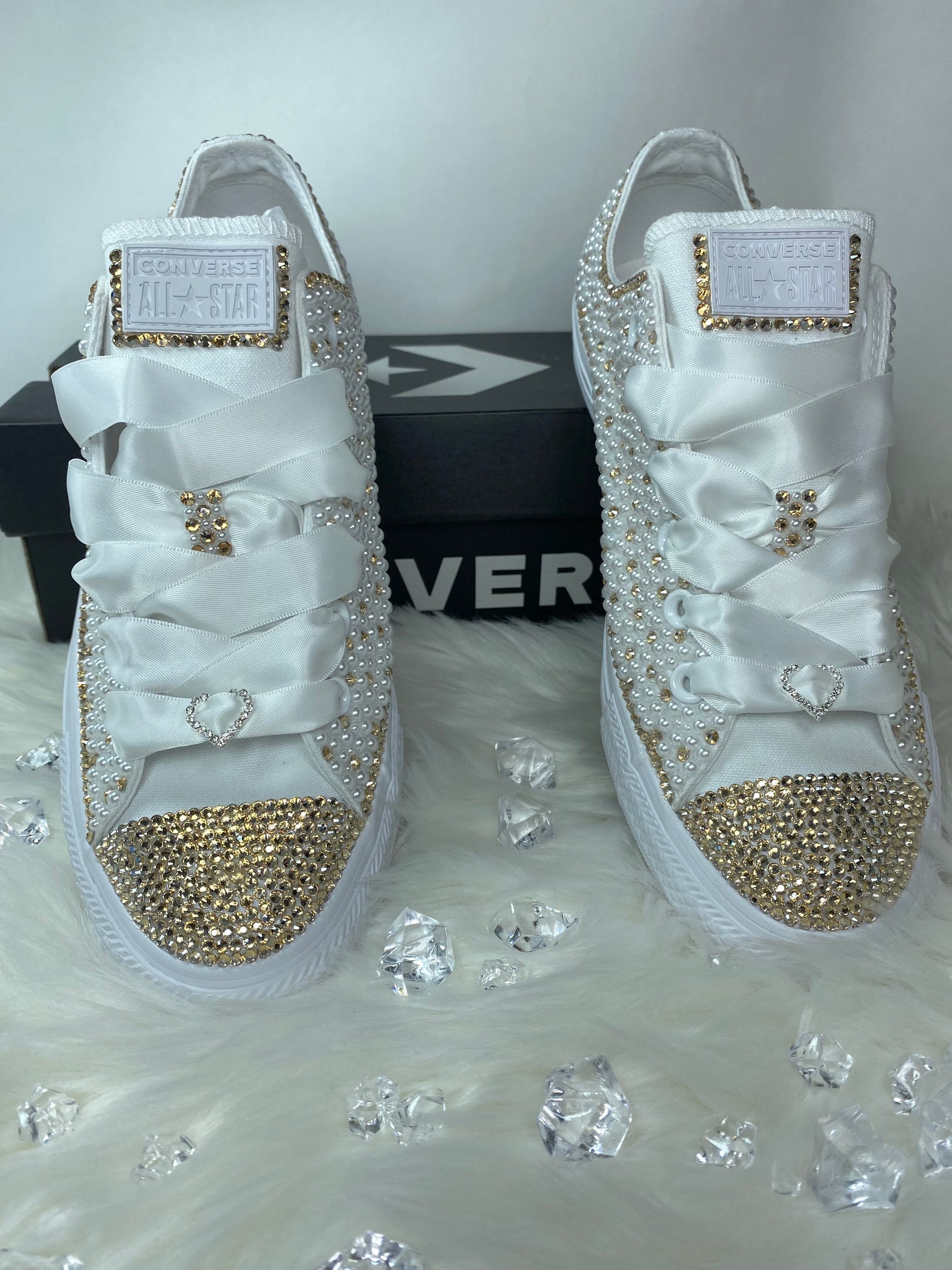 Champagne Bling Converse-wedding Converse-bridal - Etsy