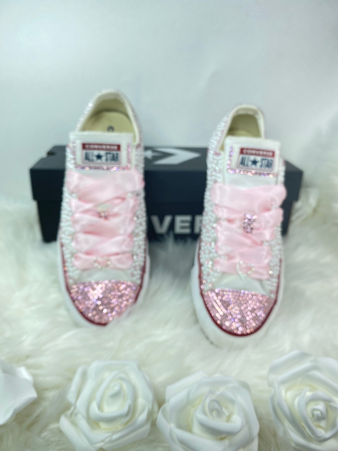 Pink Bling Converse-wedding Converse-bridal Sneakers-chucks | Etsy