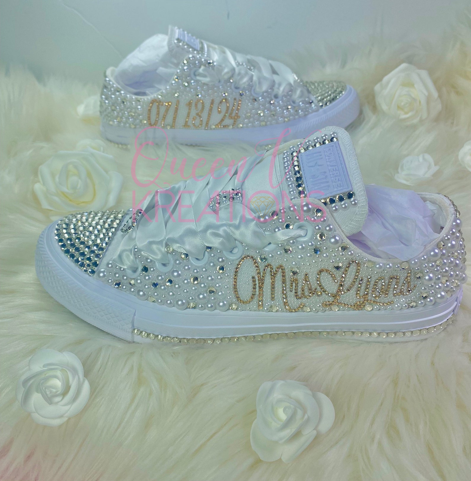 Champagne Bling Converse-wedding Converse-bridal Sneakers-chucks and ...