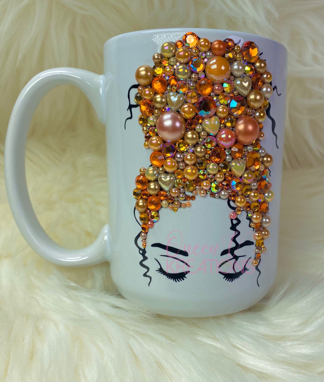 Messy Bun•bling Mug•sassy Diva Mug•african American Woman Bling Mug ...