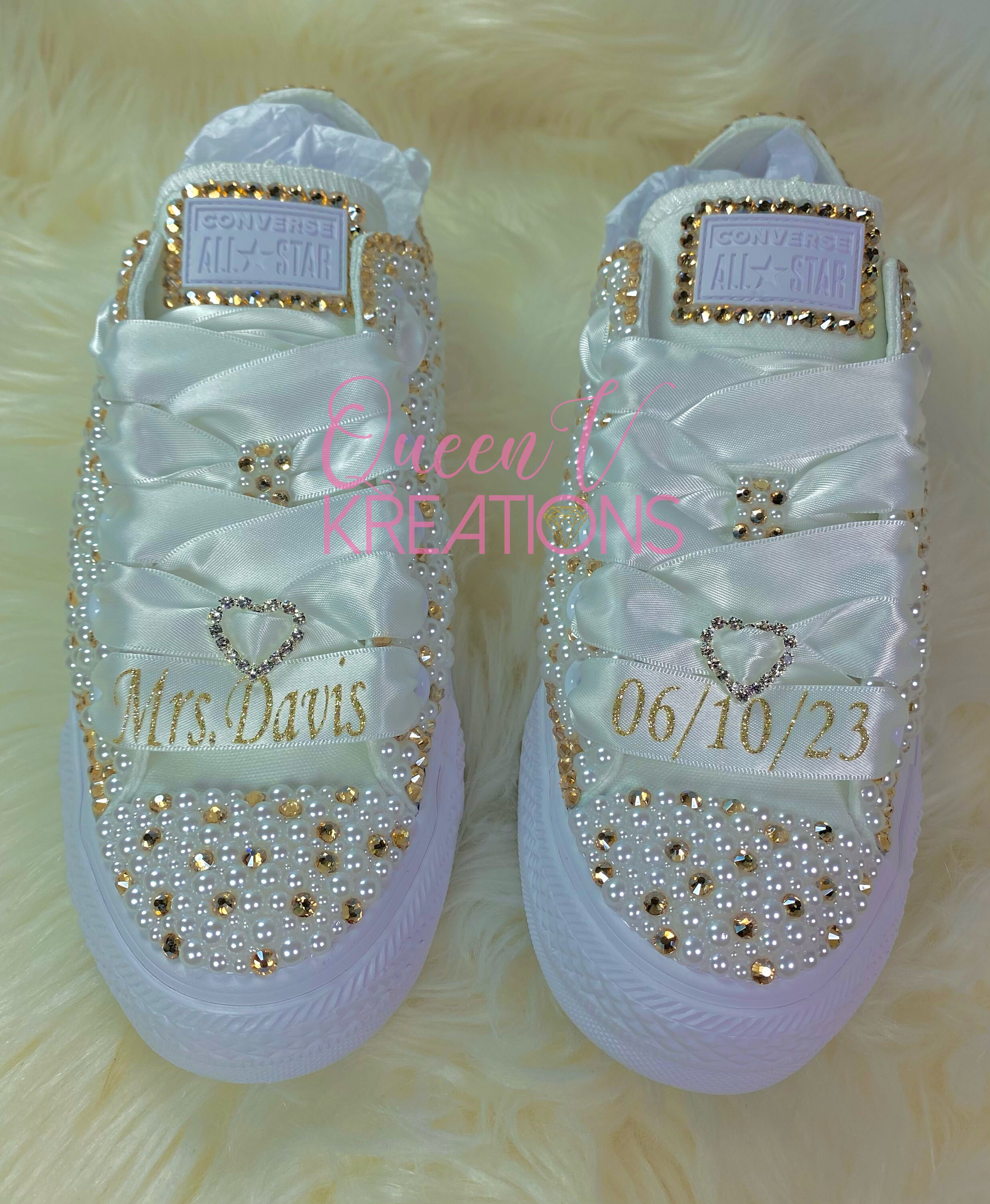 Champagne Bling Converse-wedding Converse-bridal Sneakers-chucks and ...
