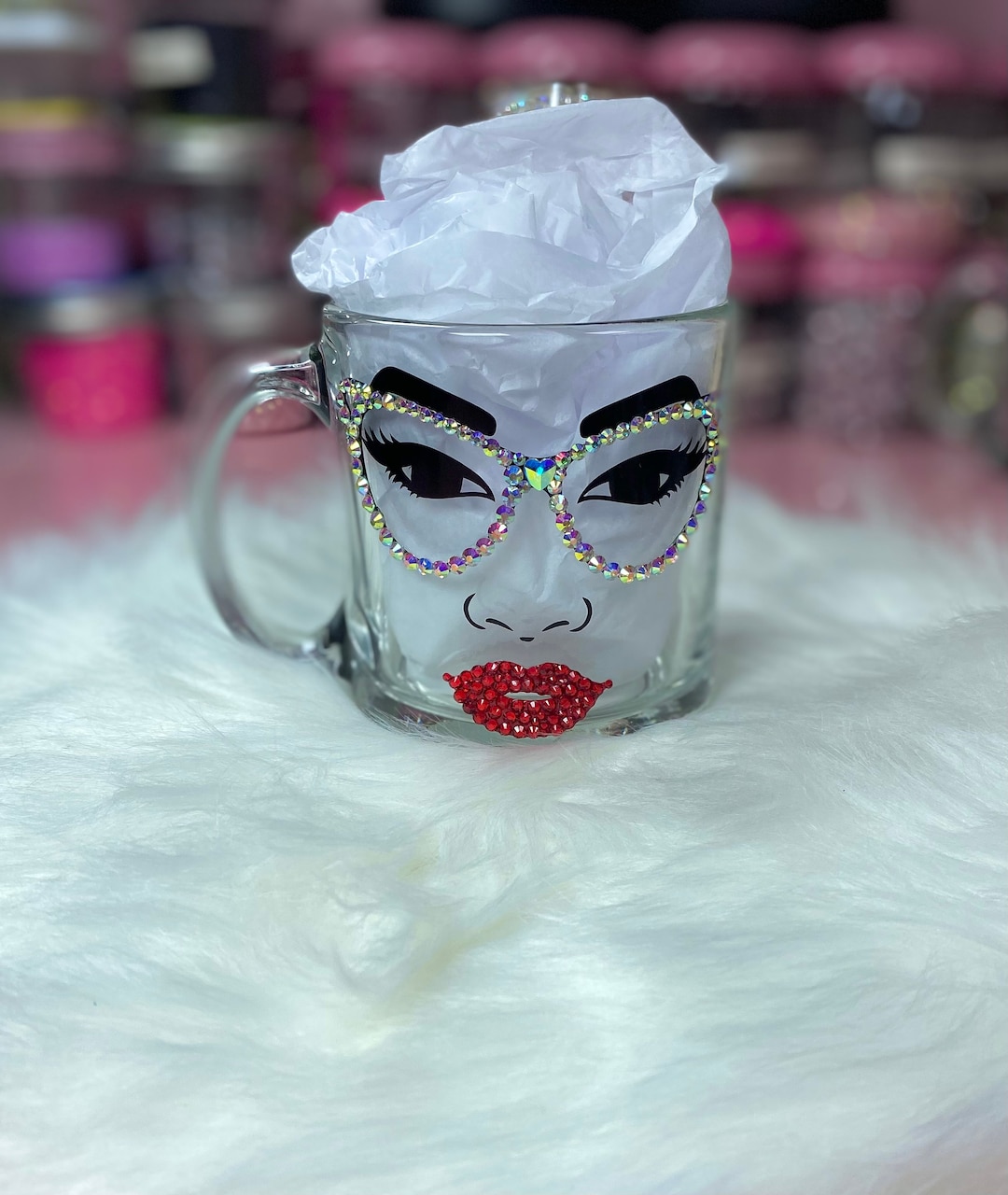 Diva Face With Glasses Bling Mug•sassy Diva Mug•african American Woman ...