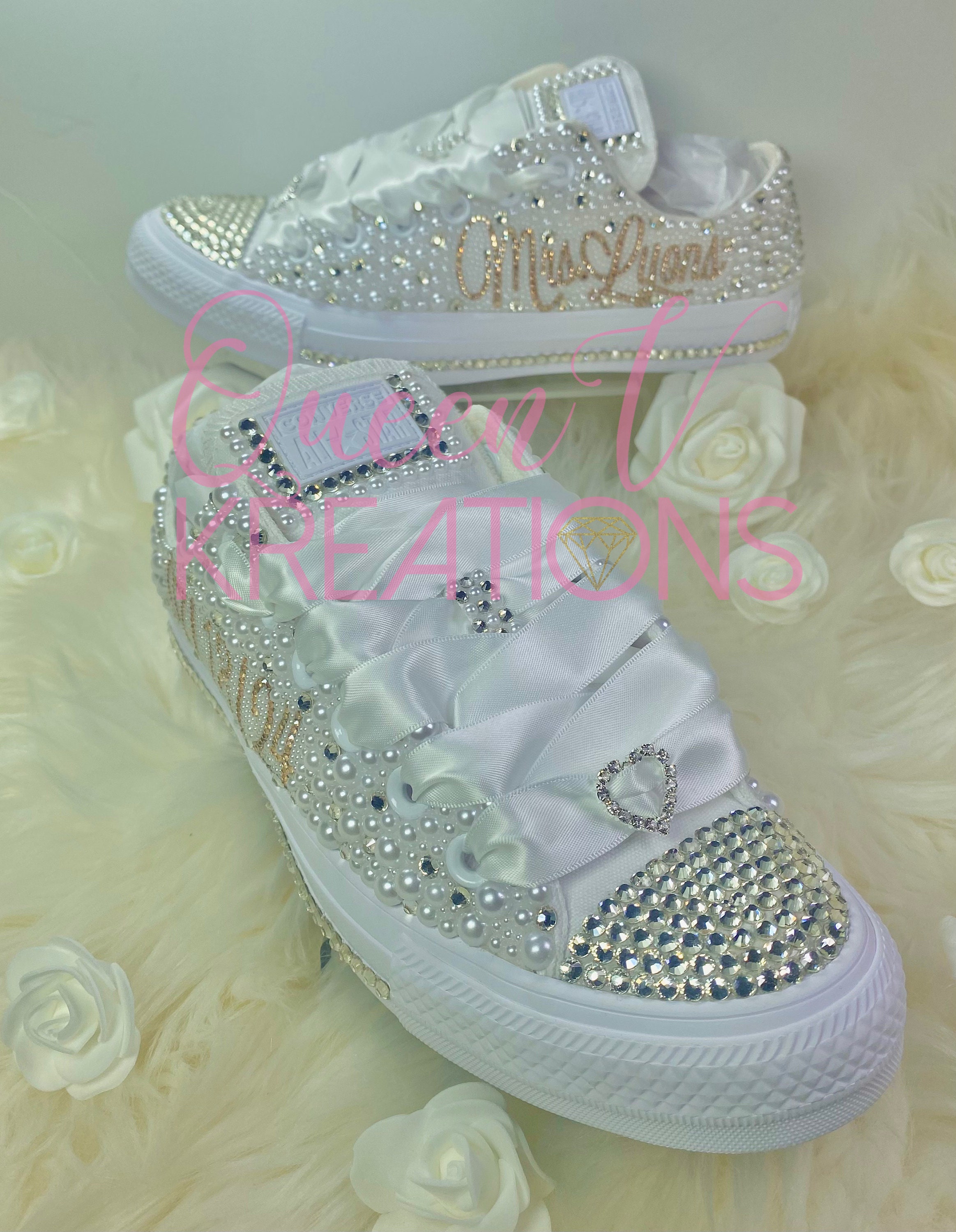 Champagne Bling Converse-wedding Converse-bridal Sneakers-chucks and ...